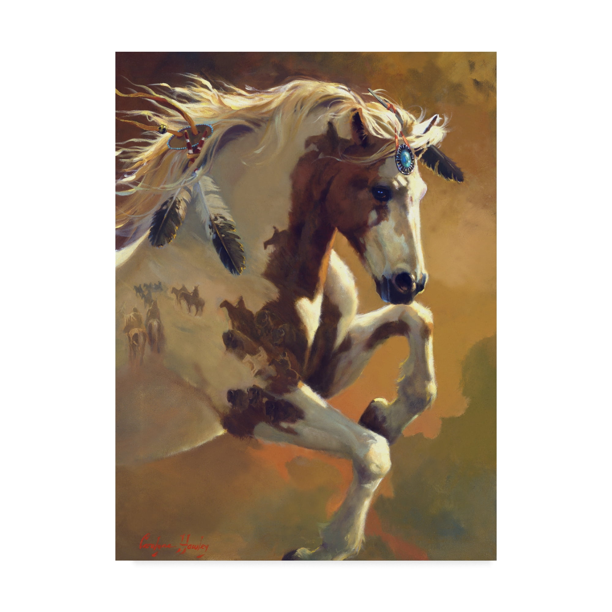 Trademark Fine Art 'Wild Heart Horse' Canvas Art by Carolyne Hawley ...