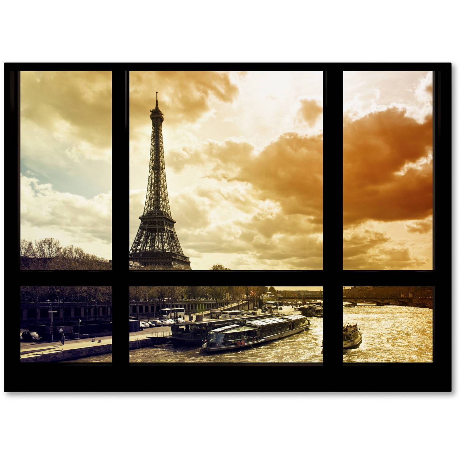 Trademark Fine Art Window View Paris 2 Canvas Art - 35 x 47 - Walmart.com