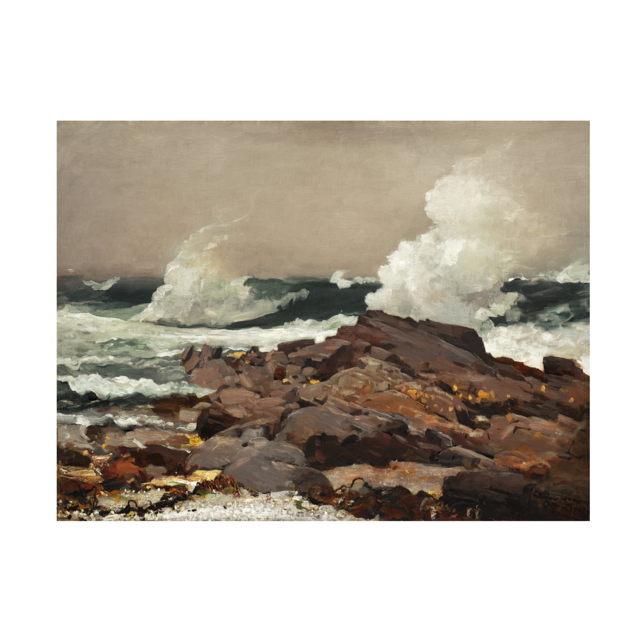 Trademark Fine Art Winslow Homer Homer's Crashing Waves I Canvas Wall ...