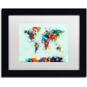 Trademark Fine Art "World Map Watercolor Painting" Canvas Art by ...