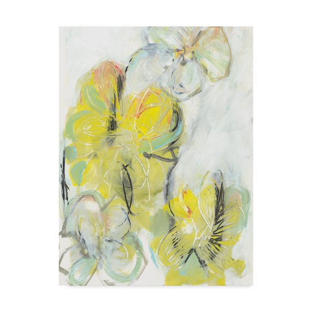Trademark Fine Art 'Yellow Floral Abstract II' Canvas Art by Jodi Fuchs ...