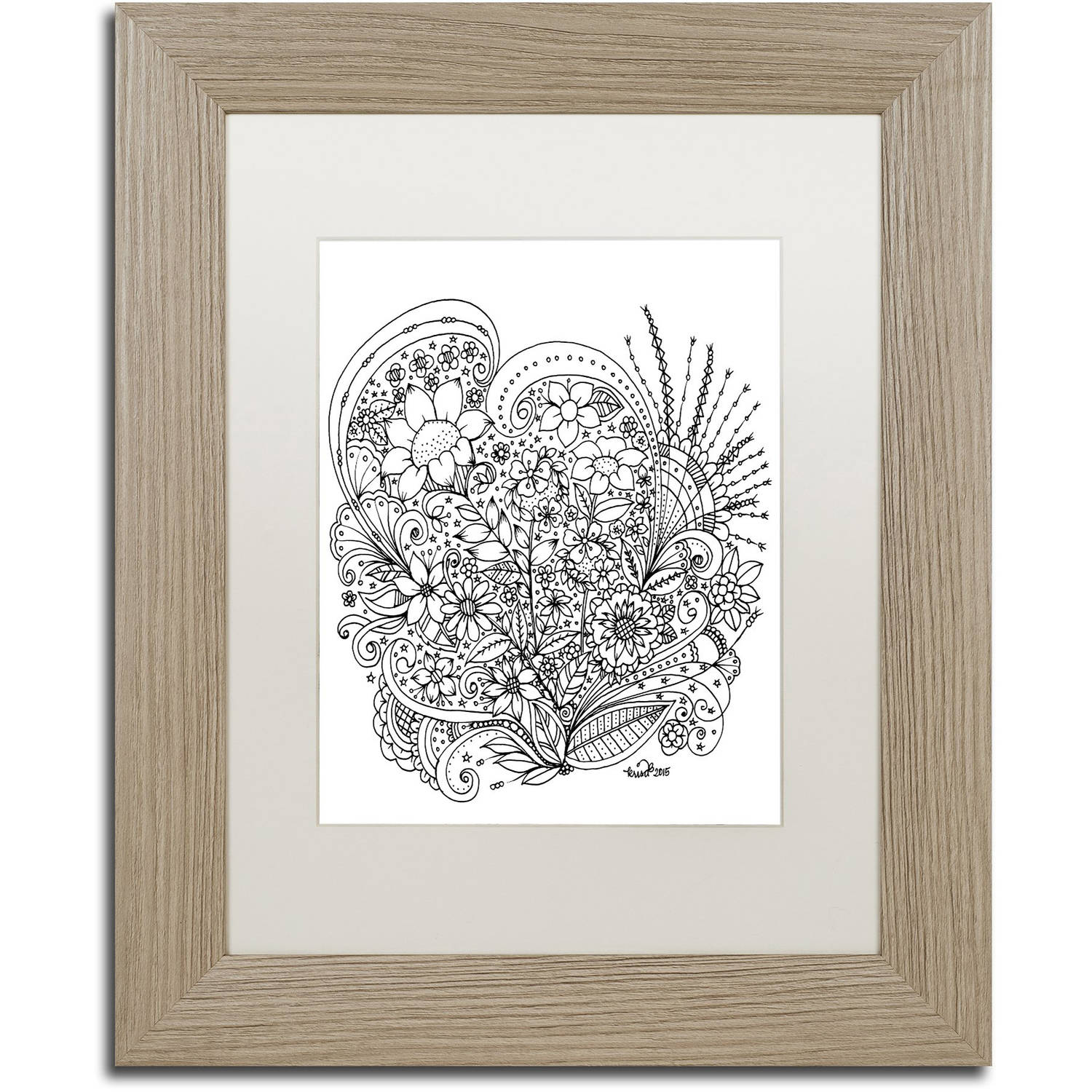 Trademark Fine Art "Zendoodles 11" Canvas Art by KCDoodleArt White ...