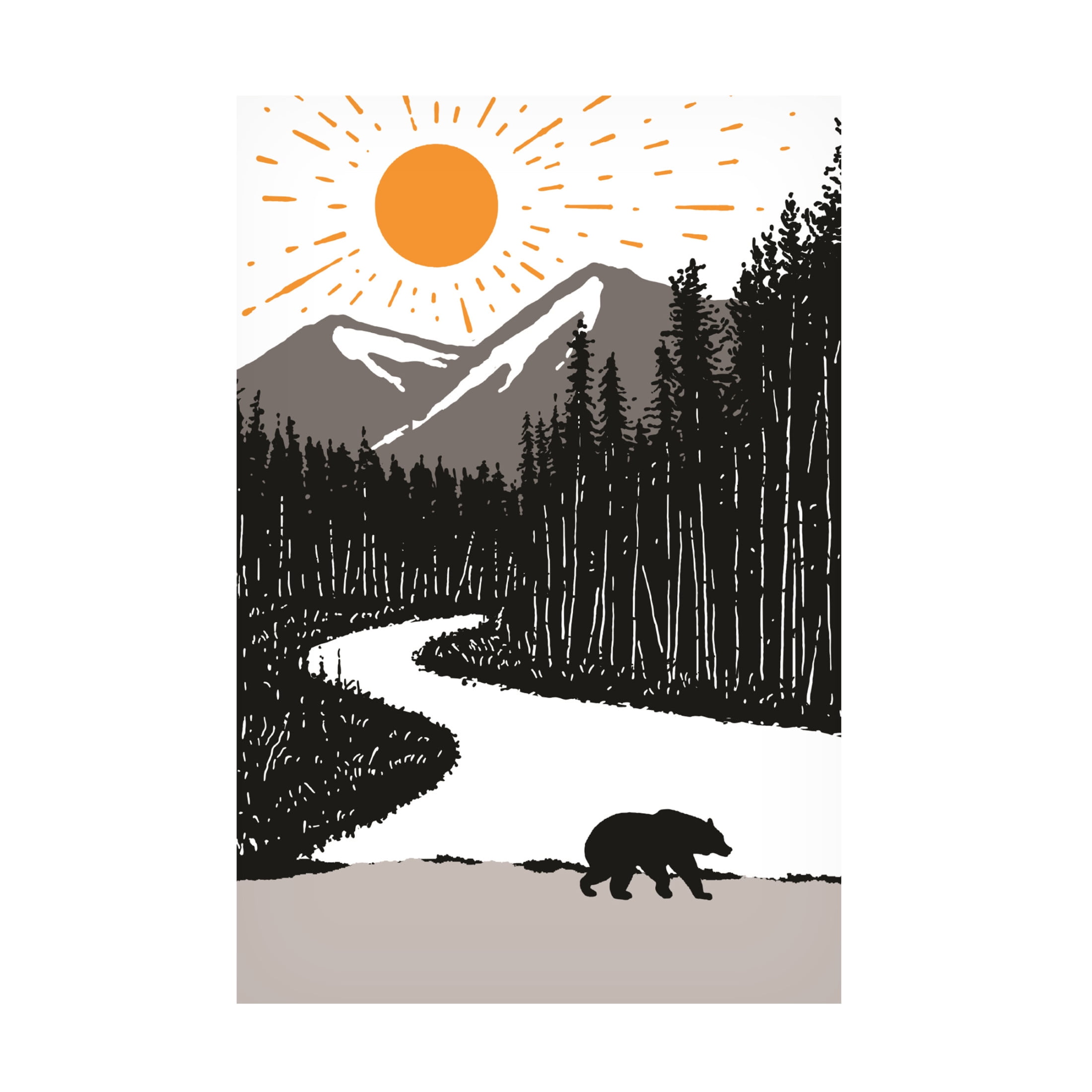 Trademark Fine Art jay stanley Bear By the River Canvas Wall Art ...