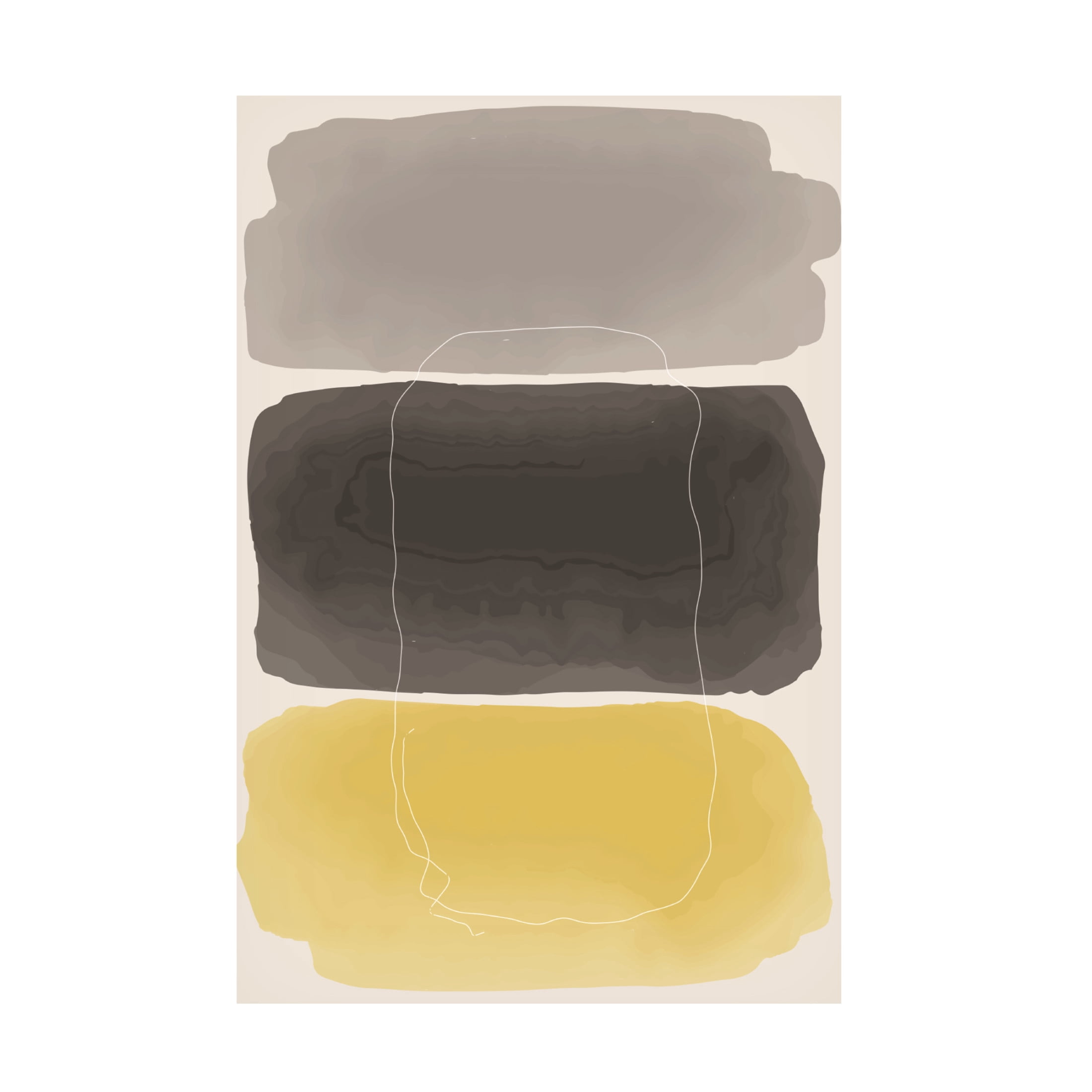 Trademark Fine Art jay stanley Watercolor Shapes Series 3 Canvas Wall ...