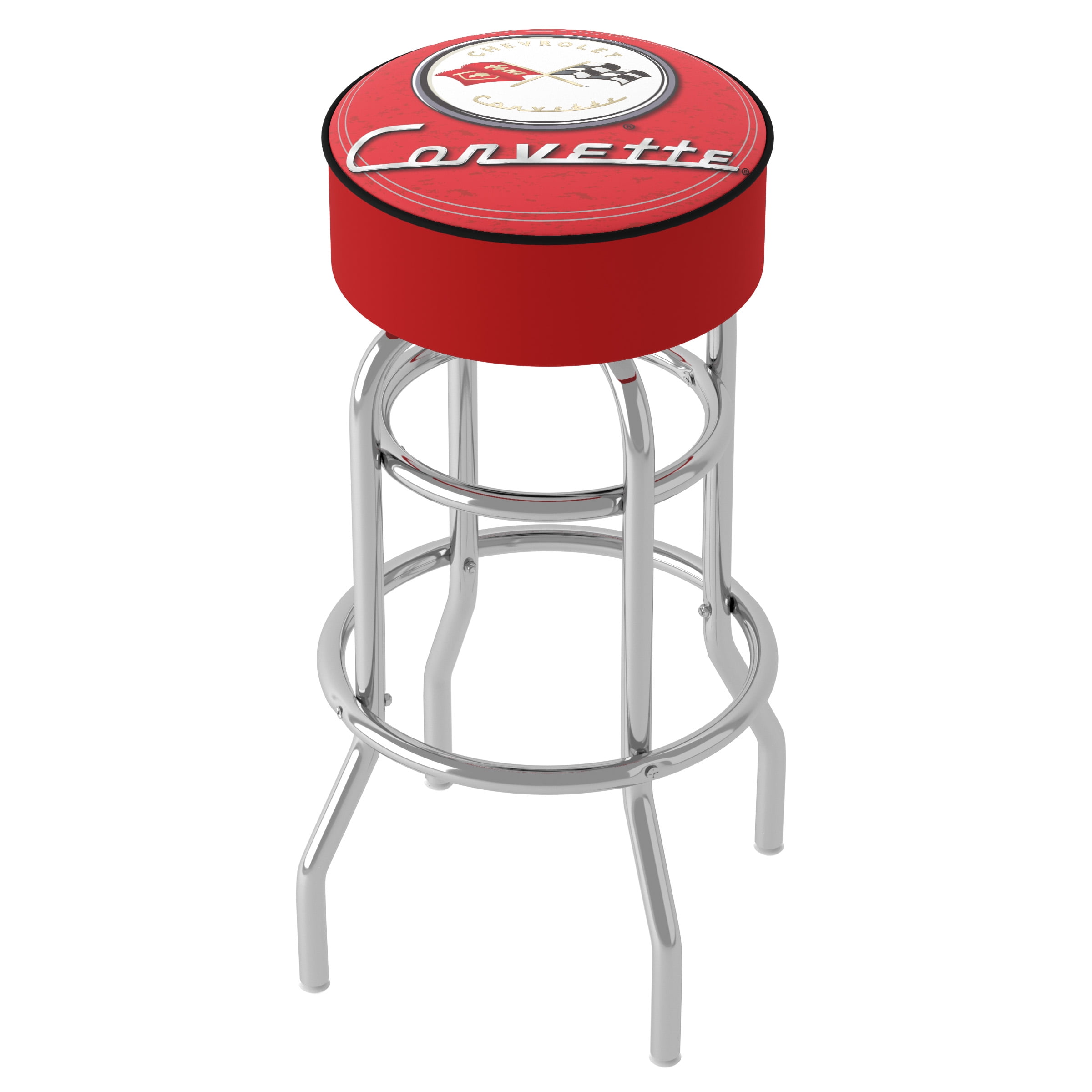 Trademark Gameroom Corvette C1 Red Bar Stool with Padded Seat - Walmart.com