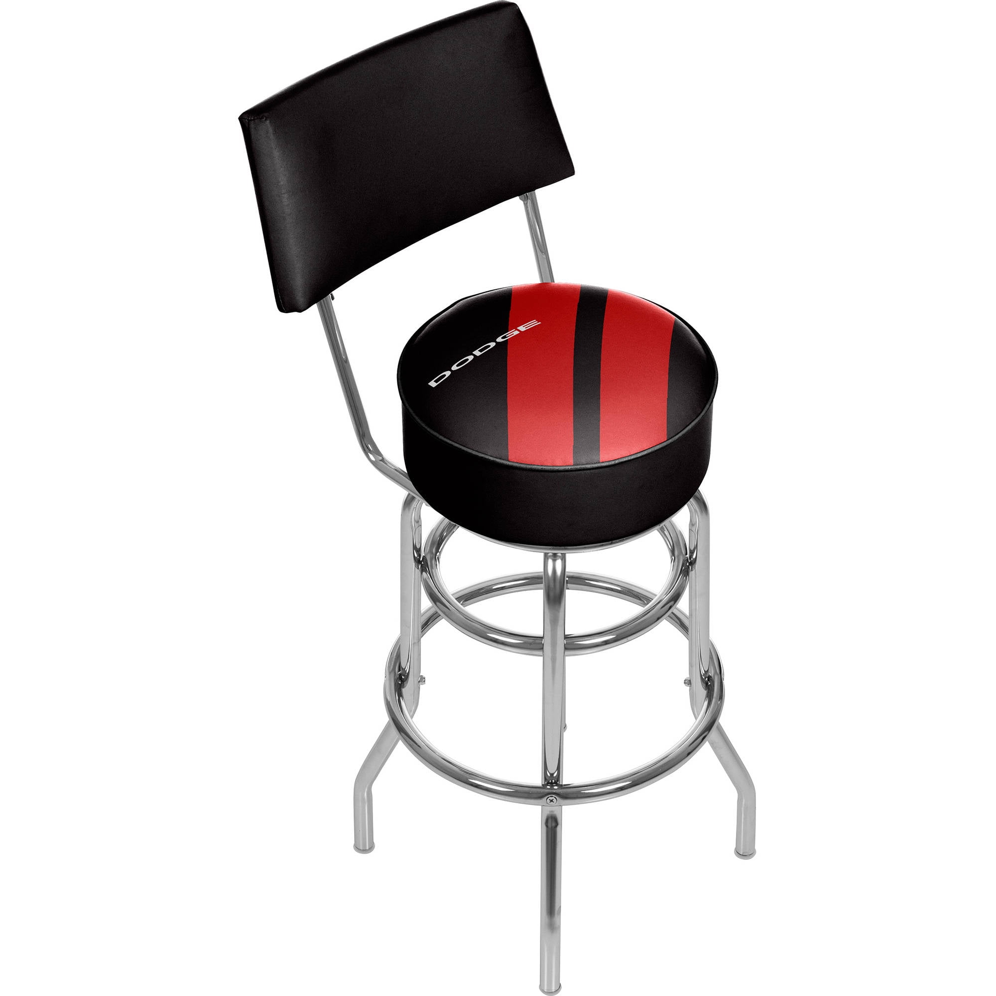 Trademark Gameroom Dodge Big Stripe Bar Stool with Back Rest - Walmart.com