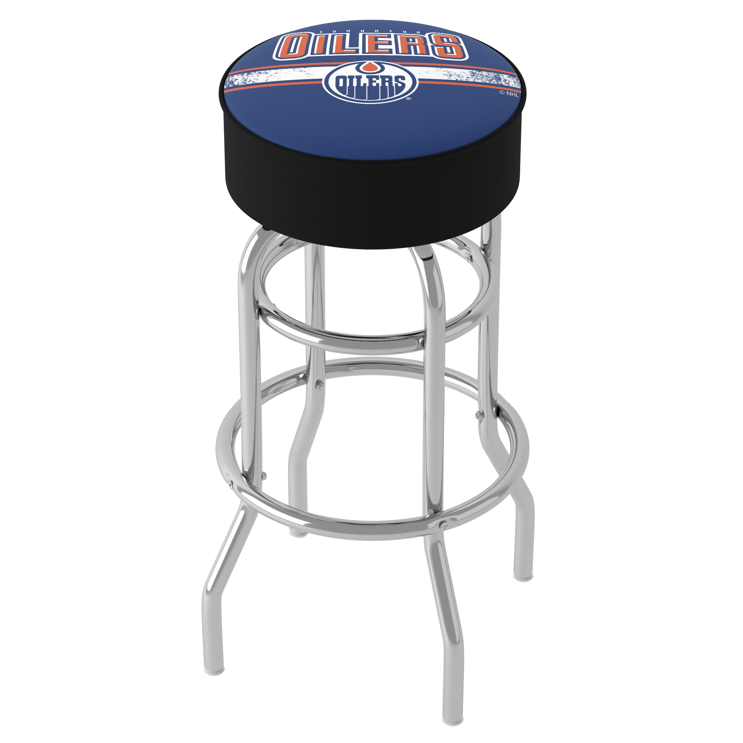 Trademark Gameroom Edmonton Oilers Logo Bar Stool with Padded Seat ...