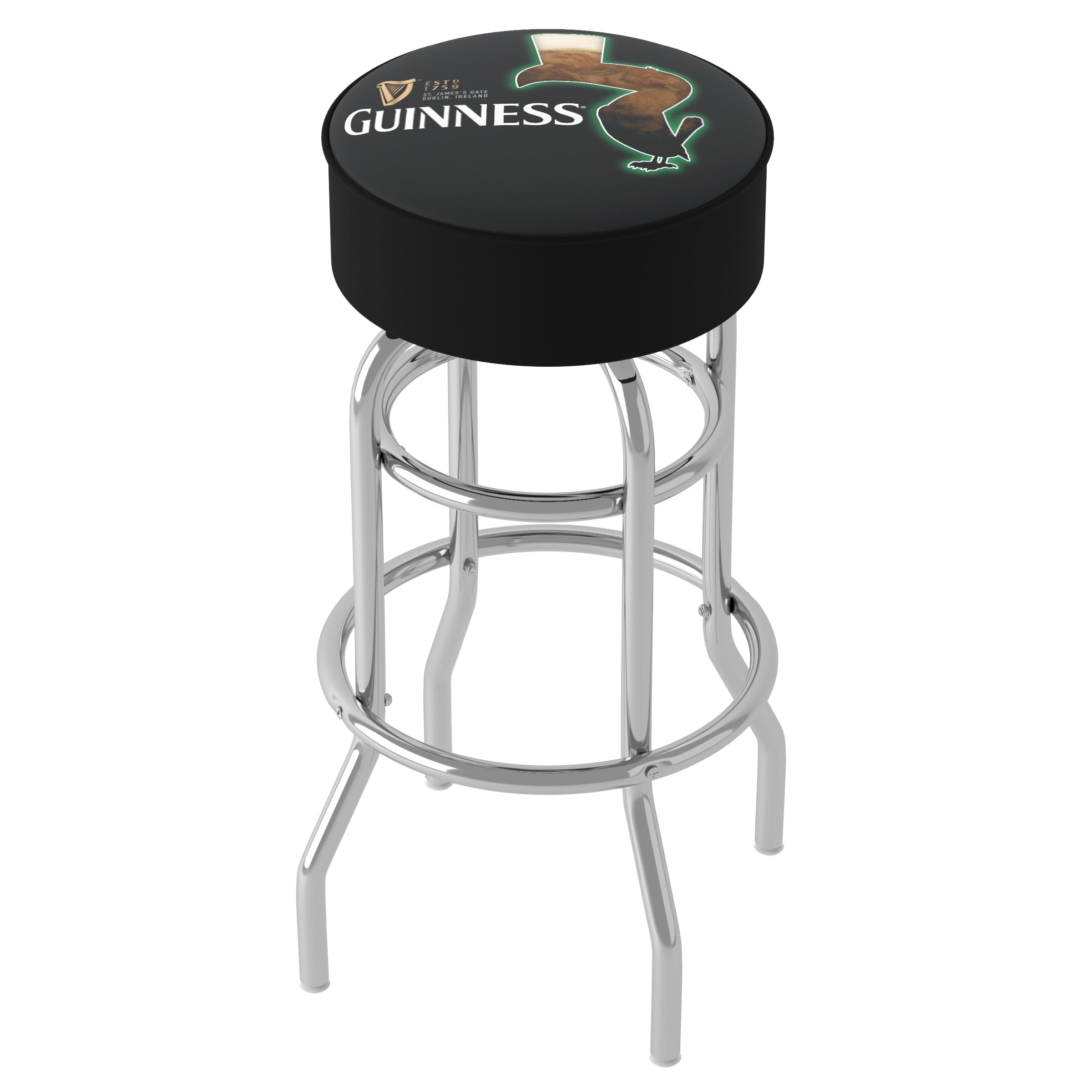 Trademark Gameroom Guinness Feathering Bar Stool with Padded Seat ...
