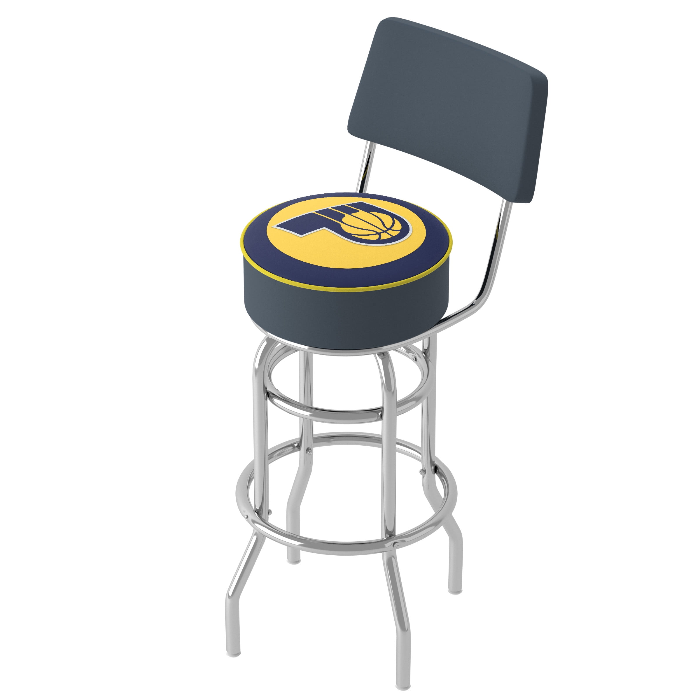 Trademark Gameroom Indiana Pacers Logo Bar Stool with Back Rest ...