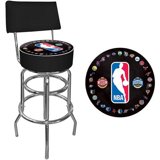 Trademark Gameroom NBA NBA Logo with All Teams Bar Stool with Back Rest ...