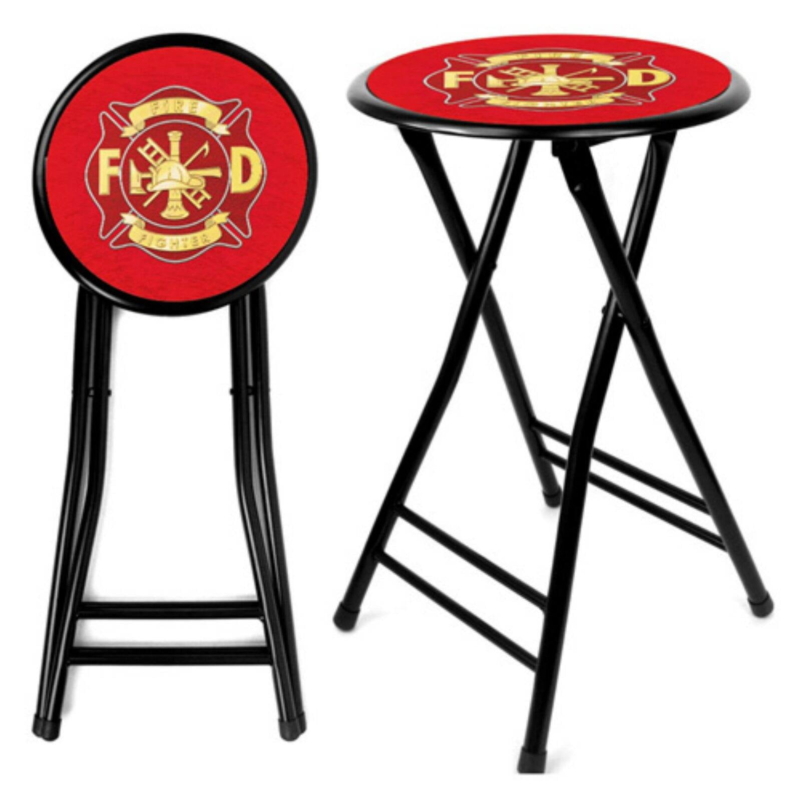 Trademark Global Fire Fighter 24 in. Cushioned Folding Stool - Red ...