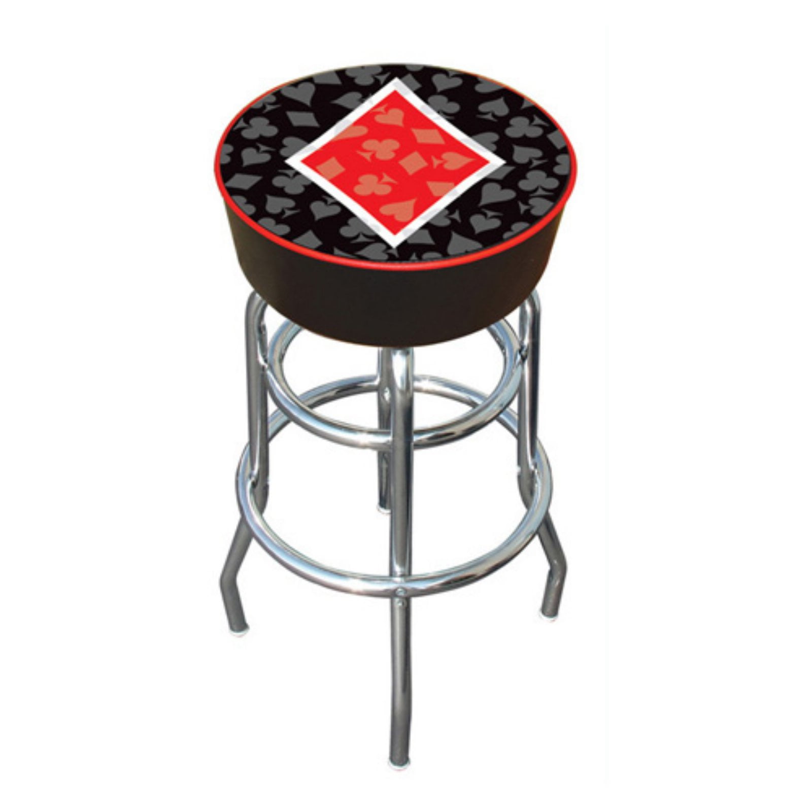 Trademark Global Four Aces Diamond Logo 30" Padded Bar Stool - Walmart.com