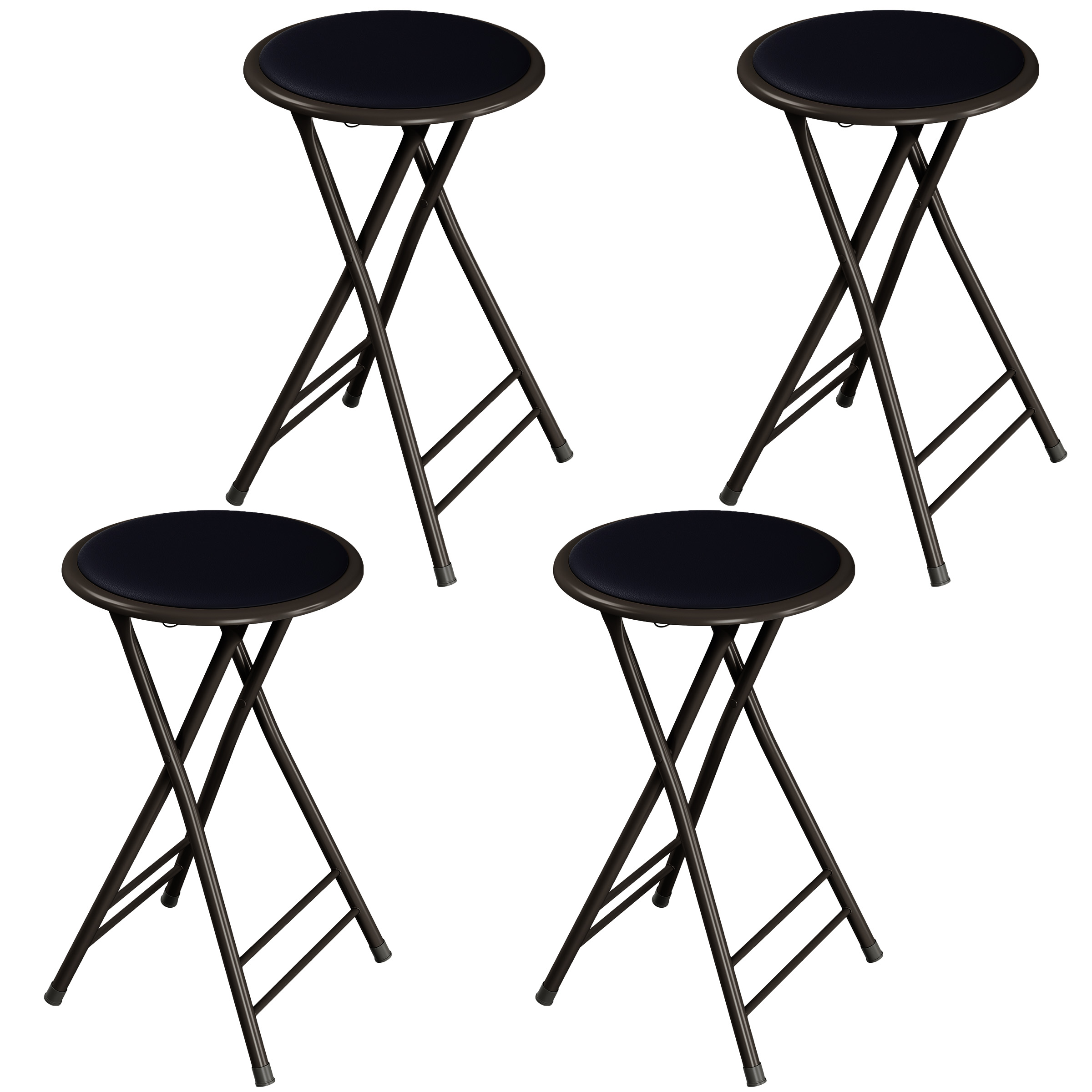 Trademark Home Backless 24-inch Folding Stool with 225lb Capacity ...