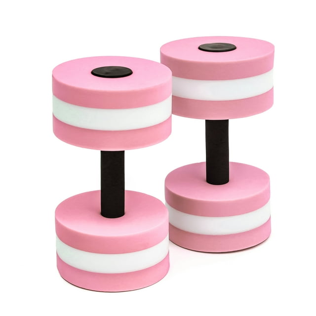 Aquatic Foam Exercise Dumbbells For Water Aerobics (Set of 2, Dark Pink ...