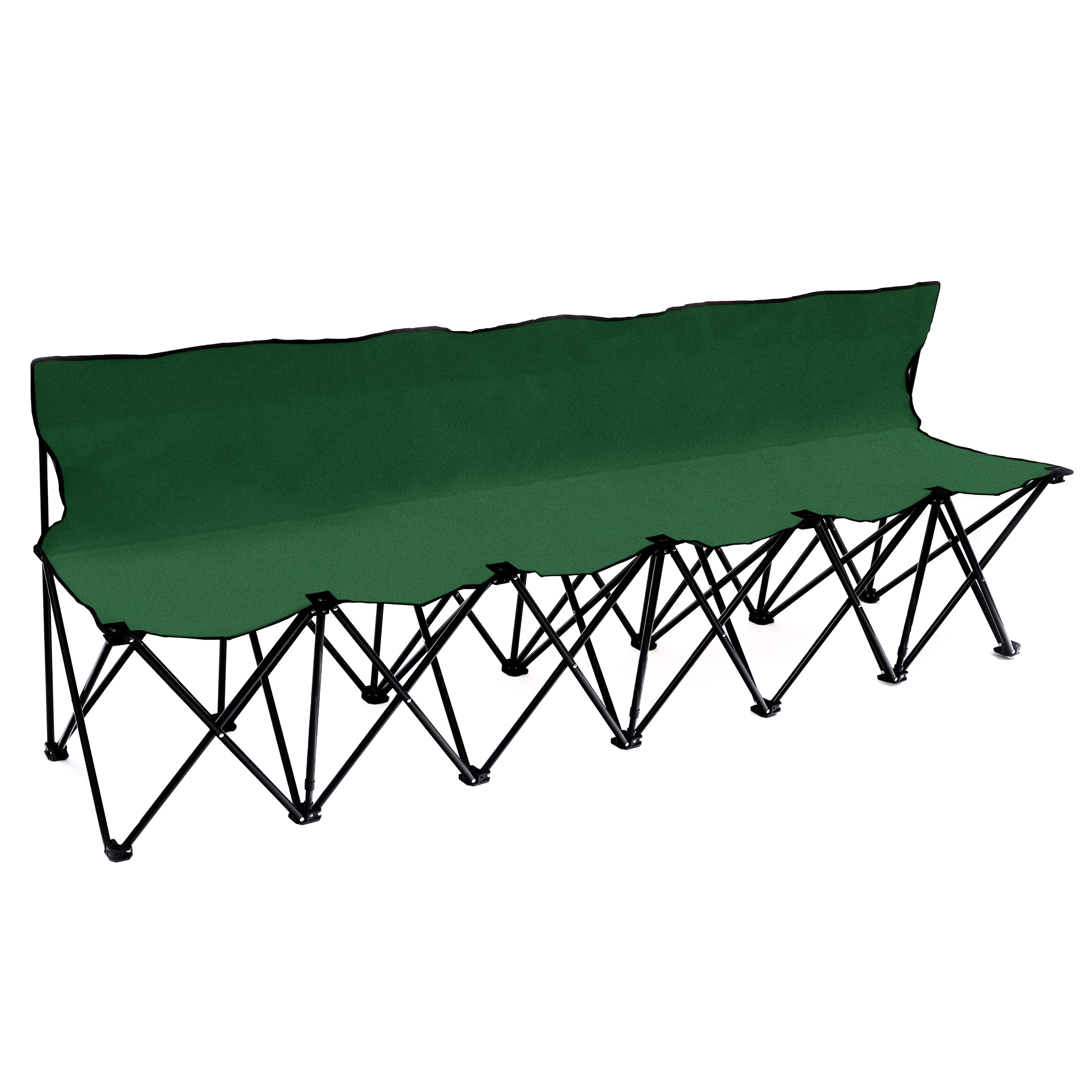 Portable 6-Seater Folding Team Sports Sideline Bench with Back (Dark ...