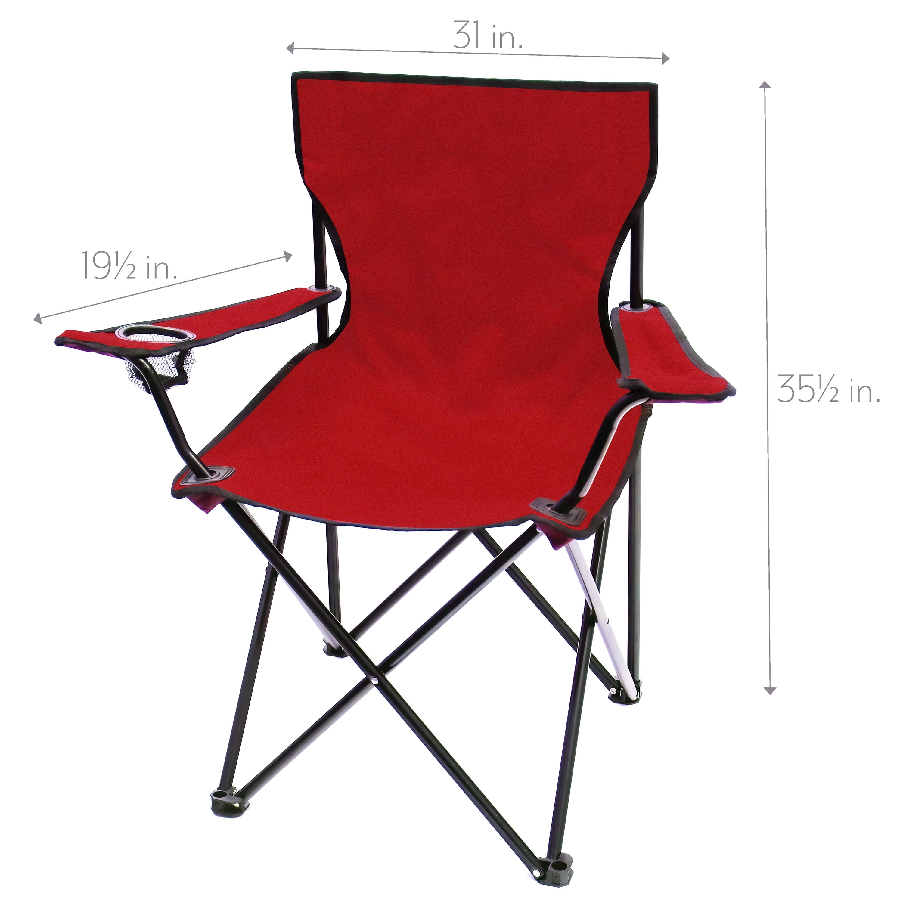 Shop Trademark Innovations Folding Steel Beach Chair - Red - Great ...