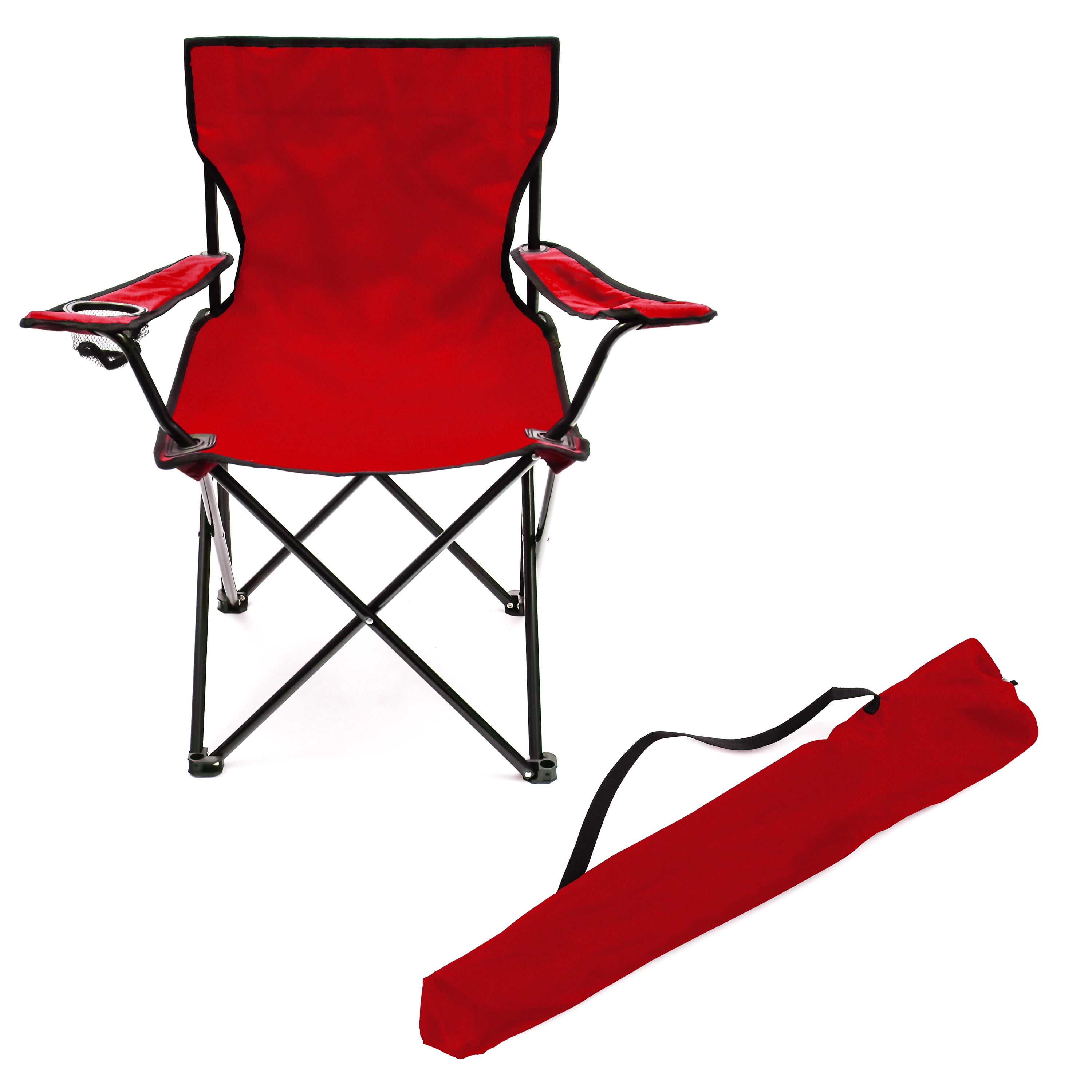 Trademark Innovations Portable Folding Camping Outdoor Beach Chair (Red ...