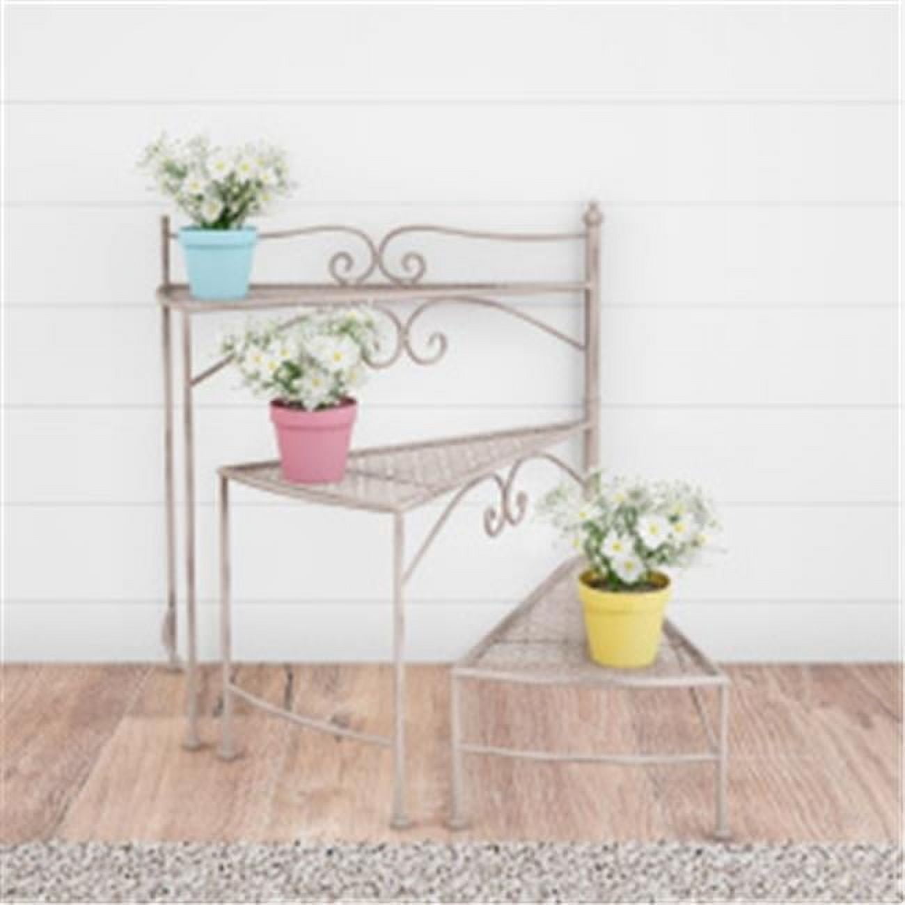 Trademark Plant Stand 3-Tier Indoor or Outdoor Folding Spiral Stair ...