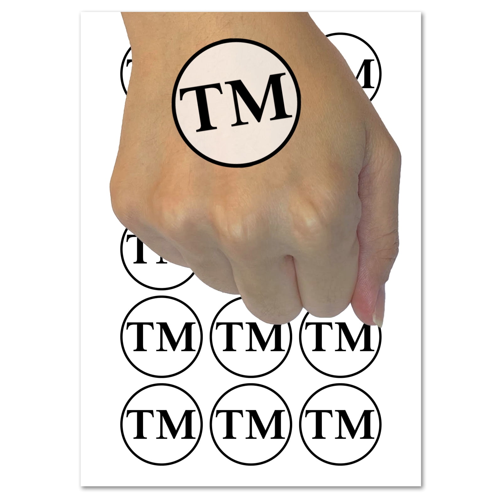 Trademark TM Symbol Water Resistant Temporary Tattoo Set Fake Body Art ...