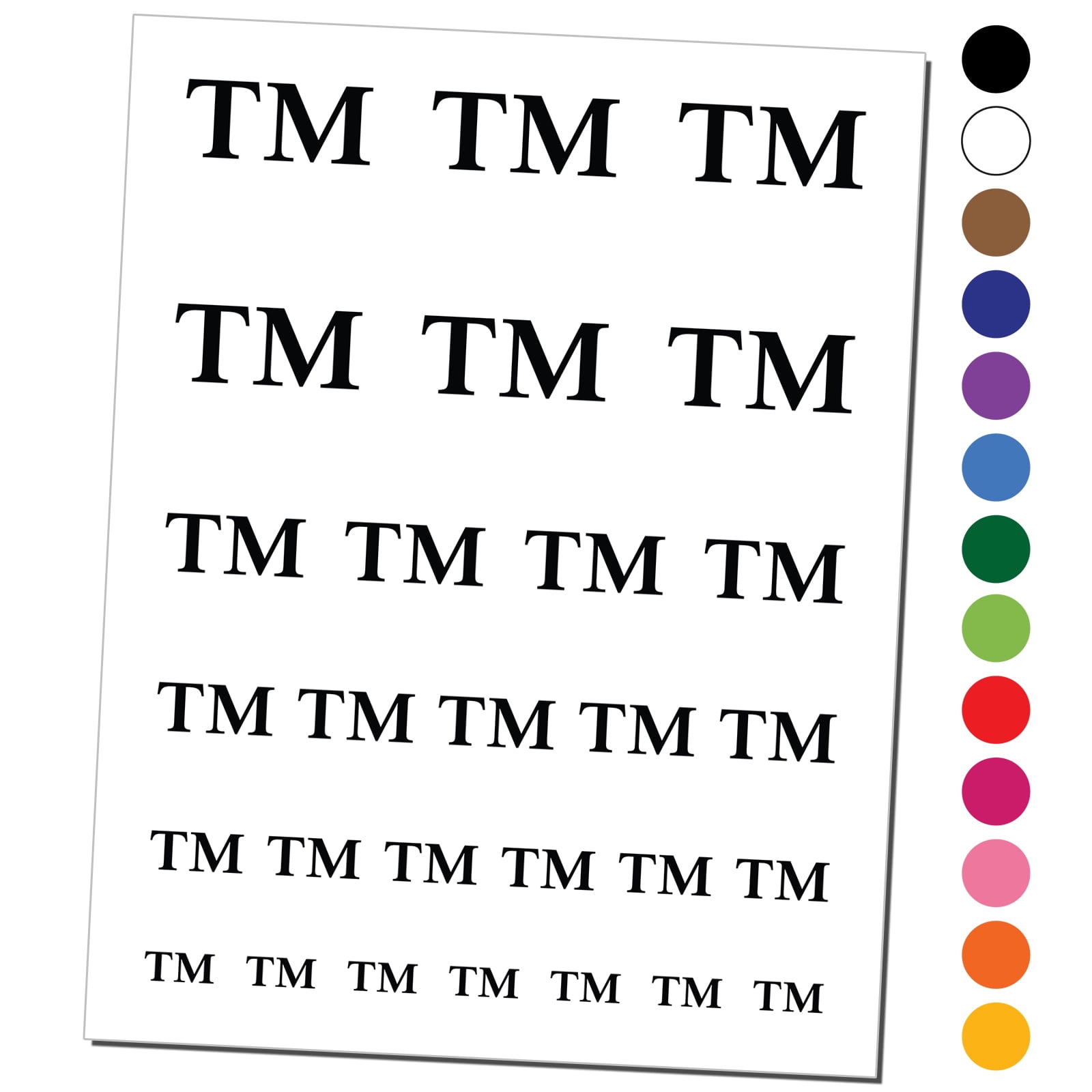 Trademark TM Symbol Water Resistant Temporary Tattoo Set Fake Body Art ...