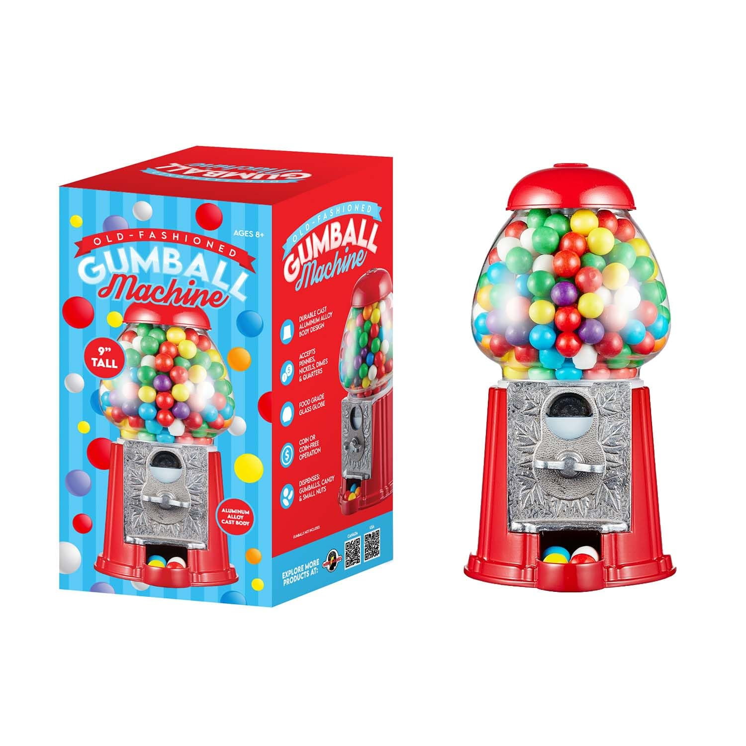 Tradeopia 9" Gumball Machine for Kids and Adults, Old Fashioned Metal ...