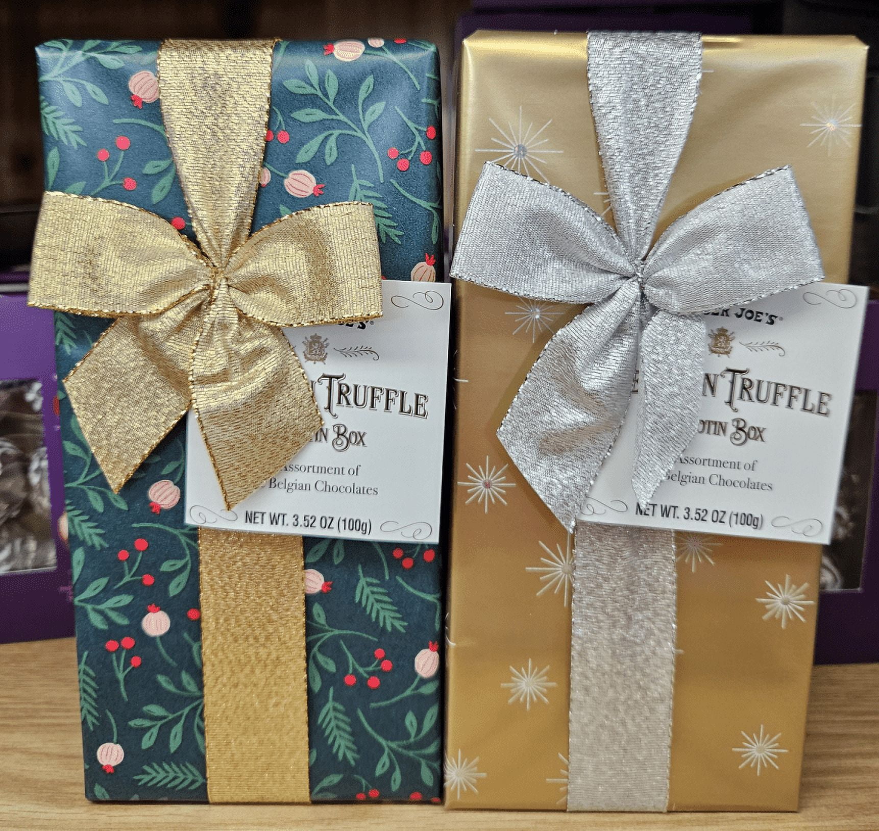 Trader Joe Belgian Truffle Ballotin Box 3.52oz 100g (2 Color Boxes) - Walmart.com