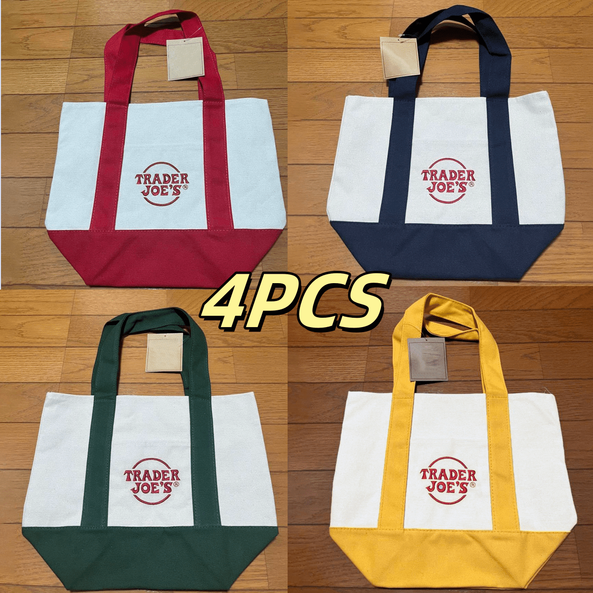 PARTGRE Trader_Joe S Mini Canvas Tote Bags 2025 LIMITED EDITION - 4PC ...