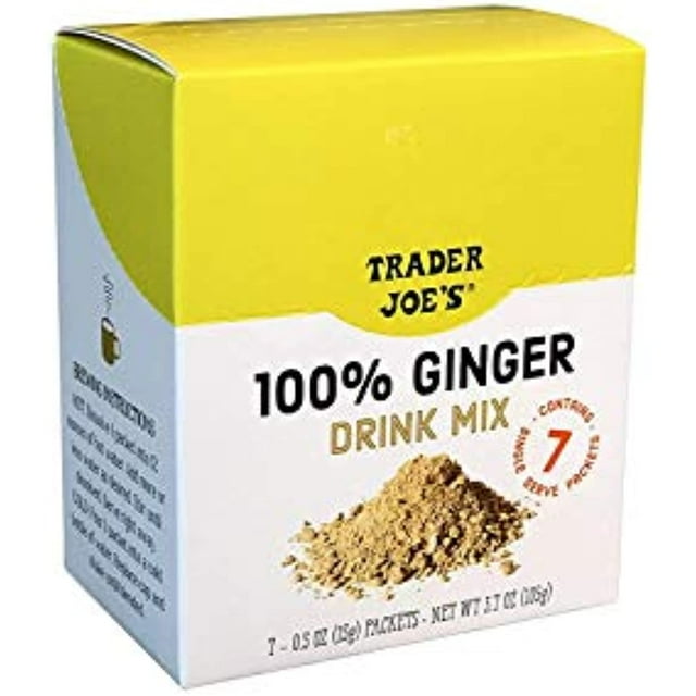 Trader Joe's Ginger Drink Mix, 100% Natural, 7 Packets - 0.5oz (15g) Each, Powder Form - Walmart.com