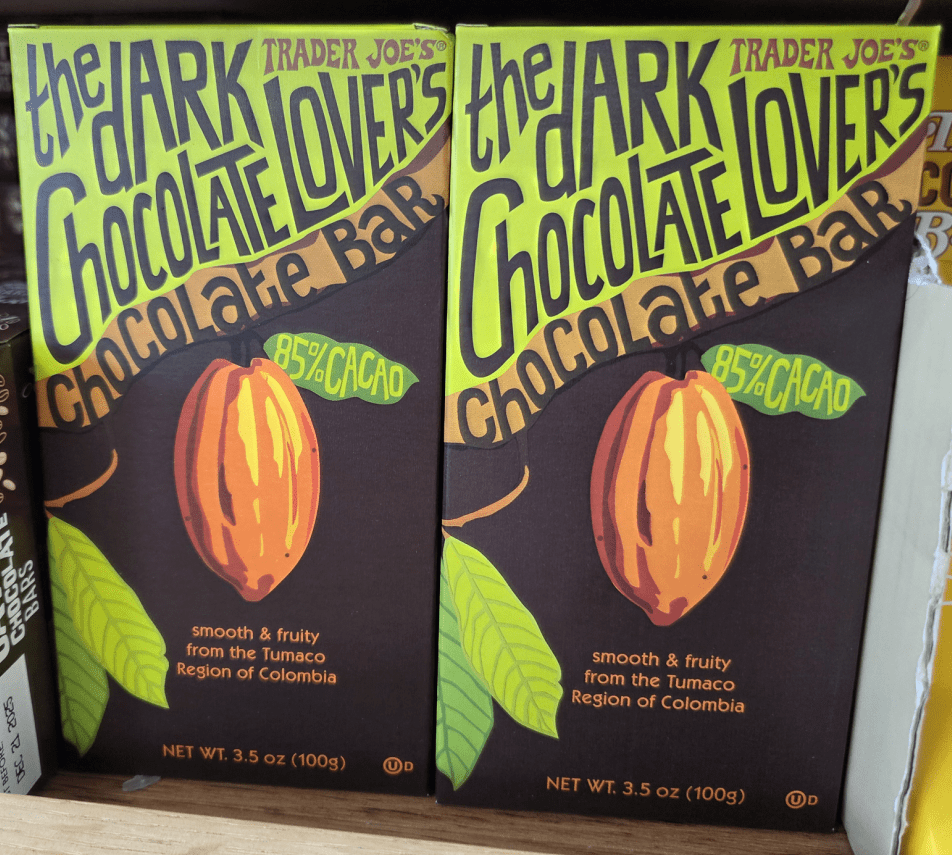 Trader Joe’s 85 Percent CACAO Dark Chocolate Lovers 3.5oz 100g (2 Bars ...