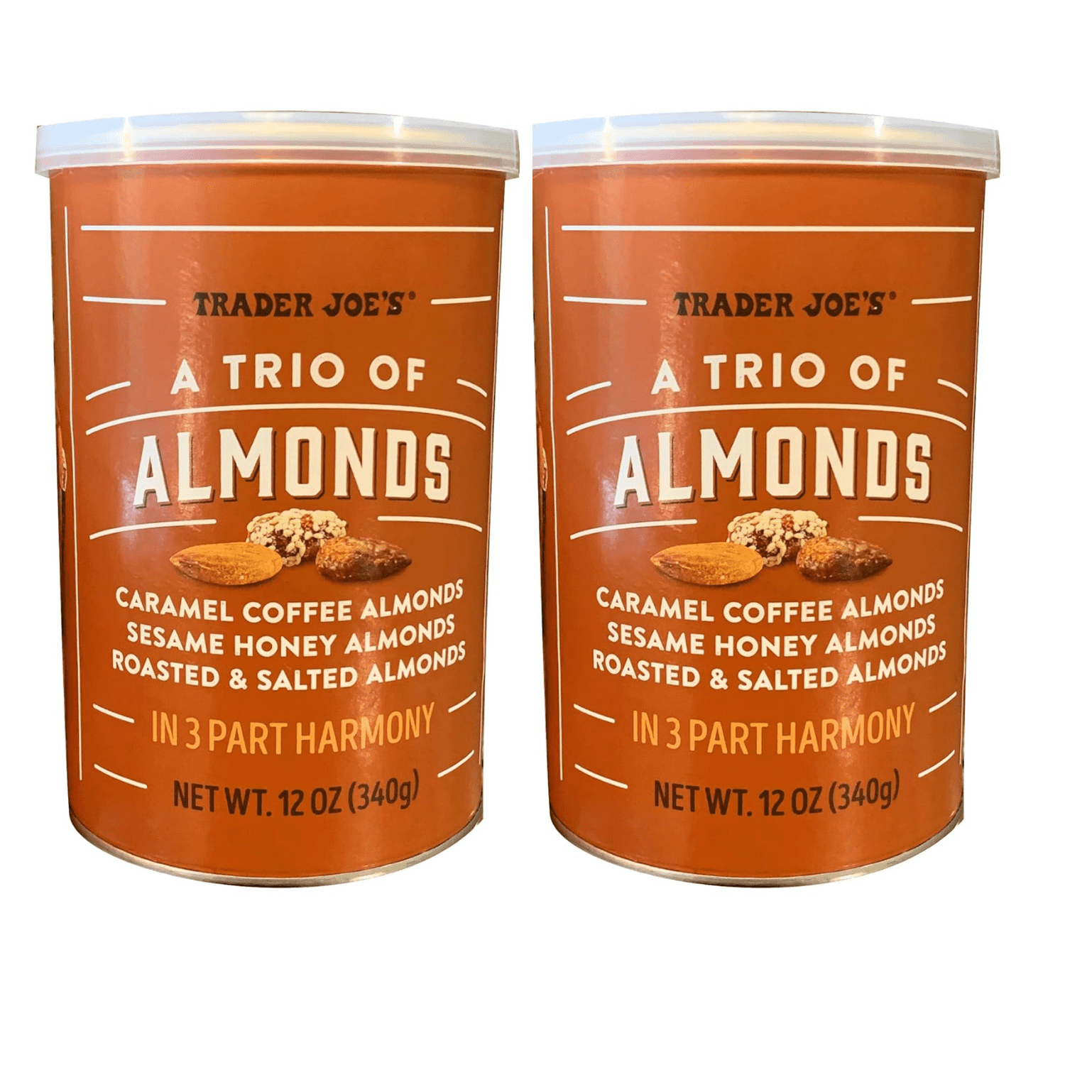 Trader Joe's A Trio of Almonds - Caramel Coffee, Sesame Honey, and Roasted & Salted Almonds 12 ...