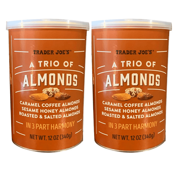 Trader Joe's A Trio of Almonds - Caramel Coffee, Sesame Honey, and Roasted & Salted Almonds 12 ...