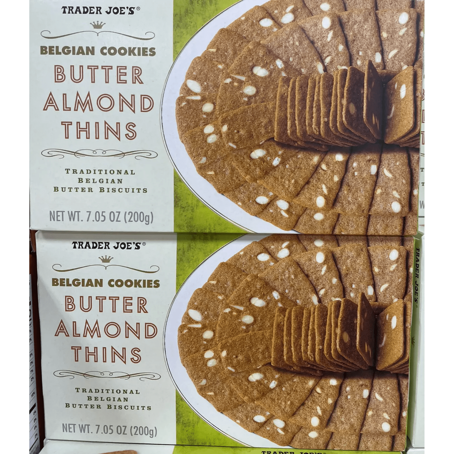 Trader Joe's Belgian Butter Almond Thins Cookies, 2 Packs, 7.05 Oz Each ...