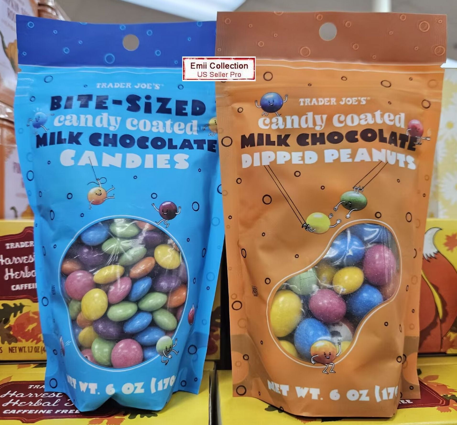 Trader Joe's Bite Sized Candy Coated Milk Chocolate Candies & Dipped ...