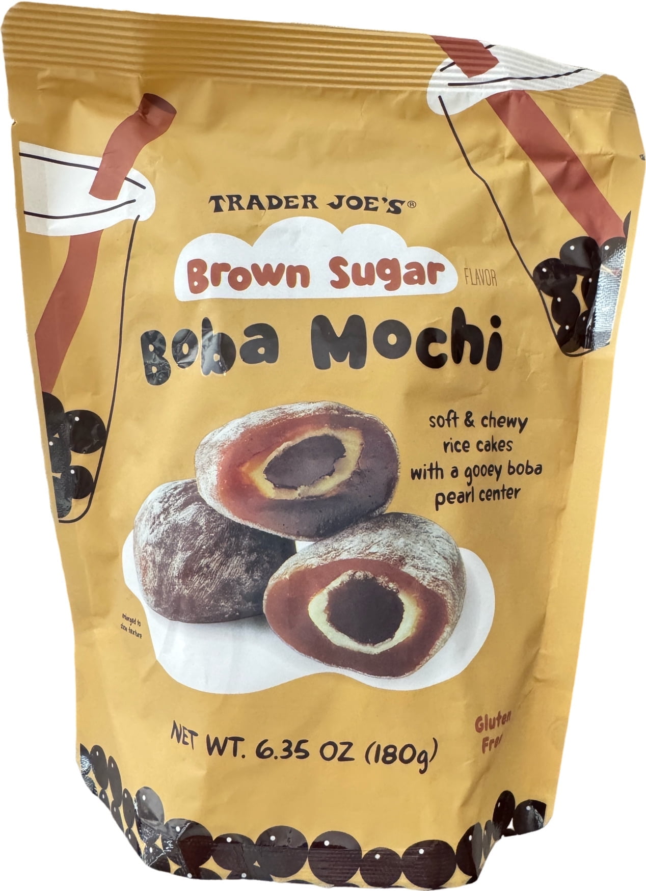 Trader Joe's Brown Sugar Boba Mochi, Gluten Free (6.35 oz) - Walmart.com