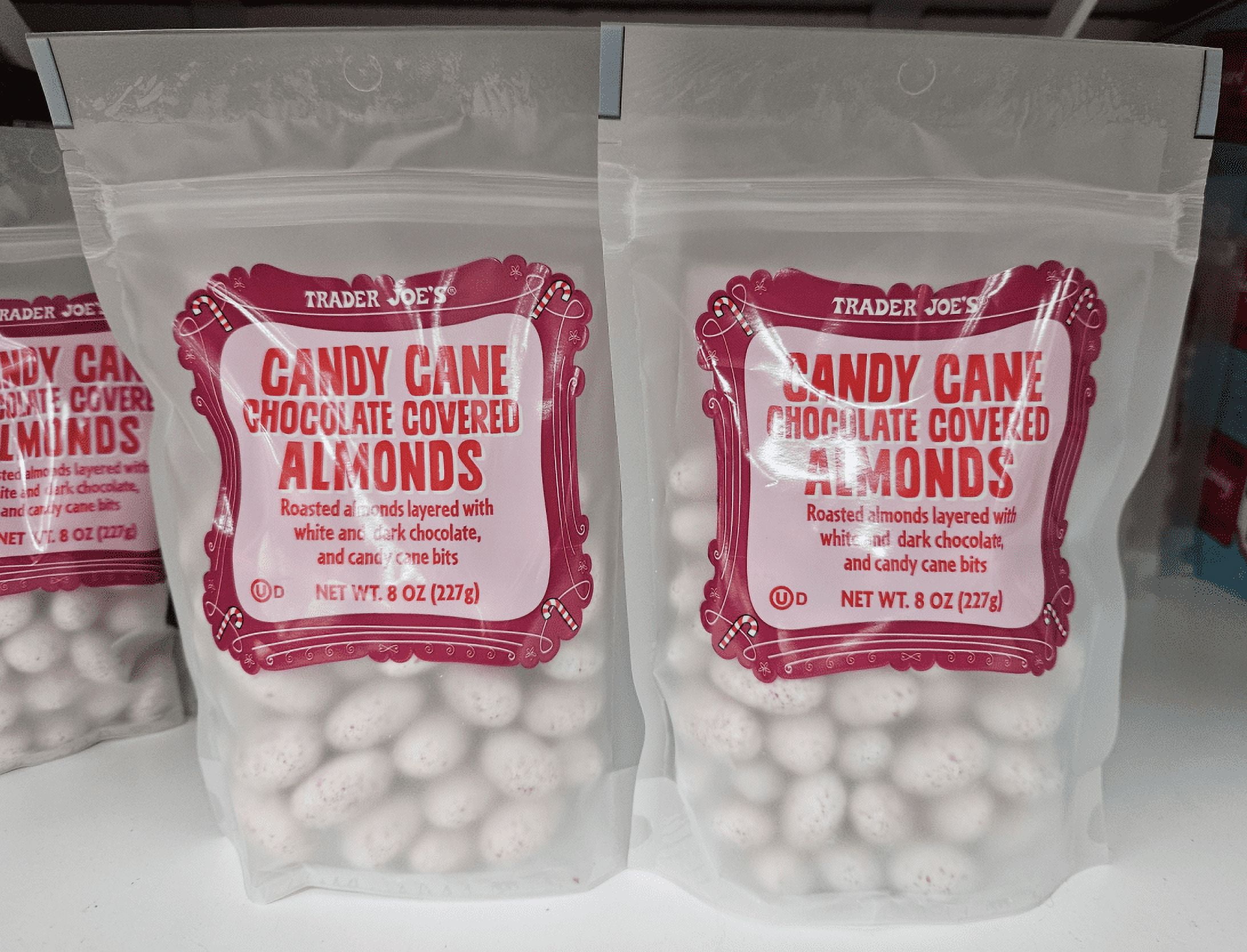 Trader Joe’s Candy Cane Chocolate Covered Almonds 8oz 227g (2 Bags ...