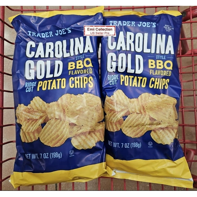 Trader Joe’s Carolina Gold BBQ Flavored Ridge Cut Potato Chips 7oz 198g (2 Bags) - Walmart.com