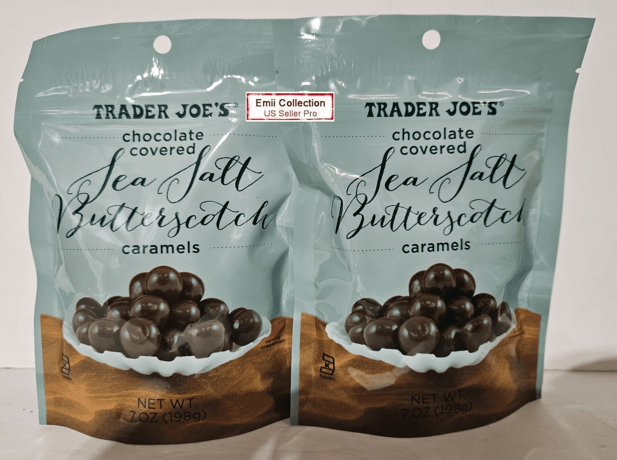 Trader Joe’s Chocolate Covered Sea Salt Butterscotch Caramels 7oz 198g (2 Bags) - Walmart.com