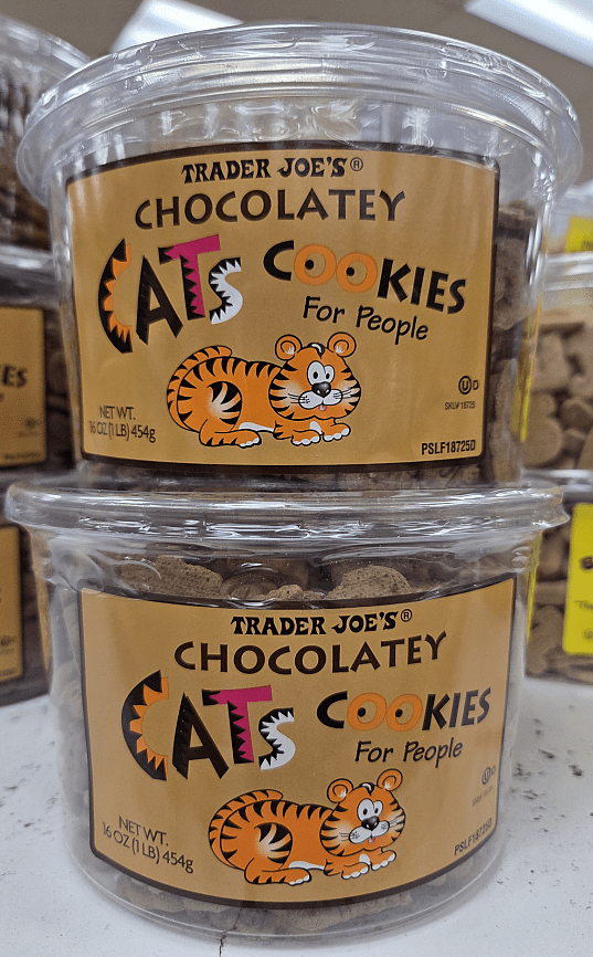 Trader Joe’s Chocolatey Cats Cookies for People 16oz 454g (2 Tubs ...