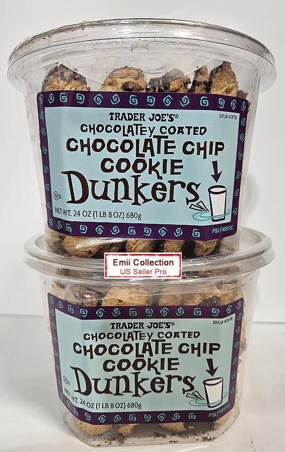 Trader Joe’s Chocolatey Coated Chocolate Chip Cookie Dunkers 24oz 680g (2 Tubs) - Walmart.com