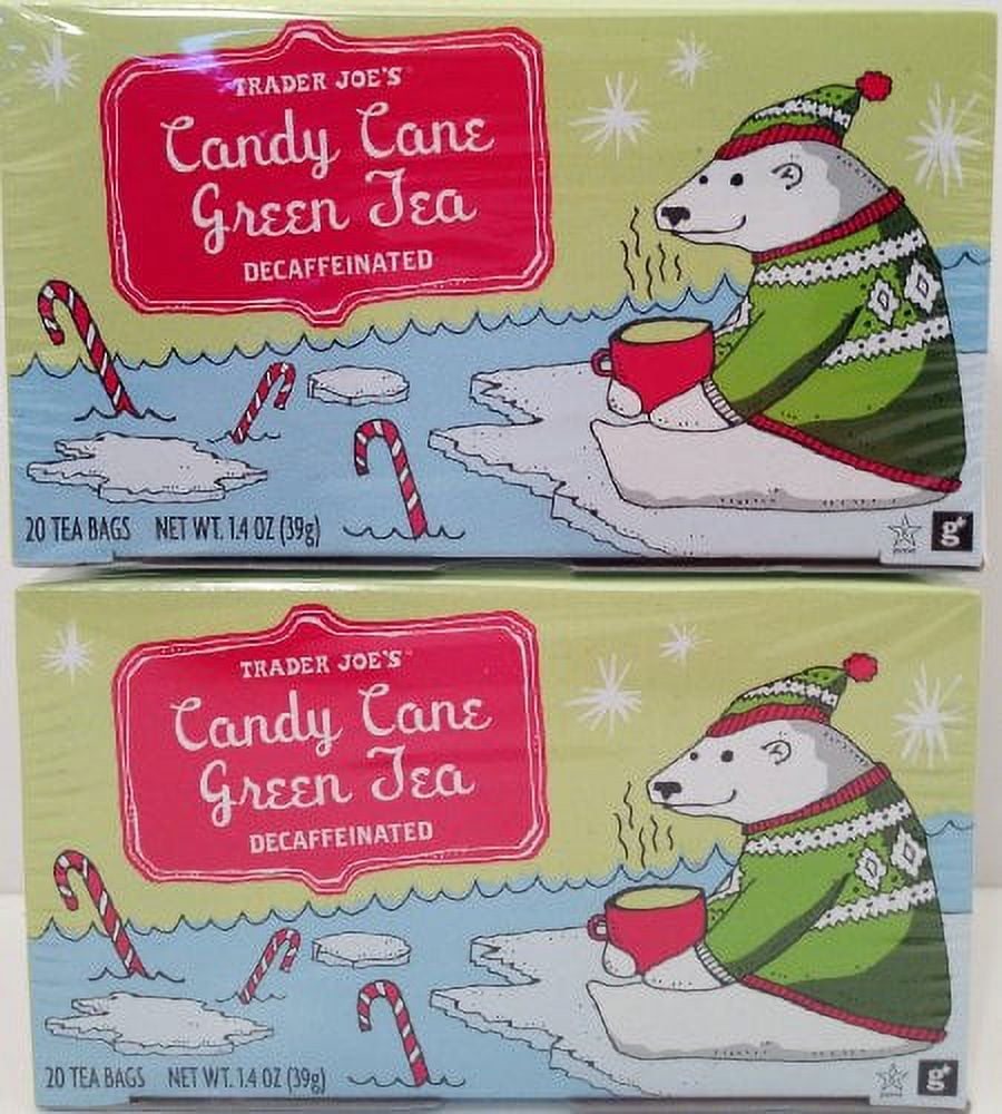 Trader Joe's Decaffeinated Candy Cane Green Tea - 20 Tea Bags - 2 Pack ...