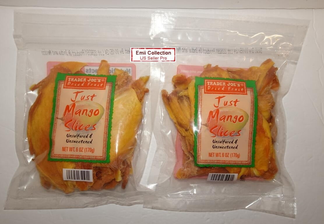 Trader Joe's Dried Fruit Just Mango Slices Unsulfured & Unsweetened 6oz 170g (2 Bags) - Walmart.com