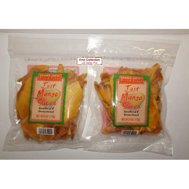Trader Joe's Dried Fruit Just Mango Slices Unsulfured & Unsweetened 6oz 170g (2 Bags) - Walmart.com