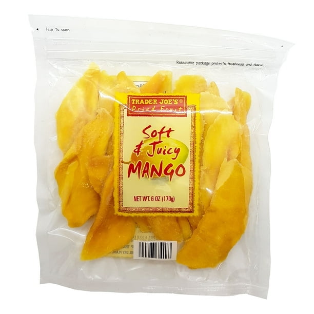 Trader Joe's Dried Fruit Soft Juicy Mango 170g 6oz X 4 PACK - Walmart.com