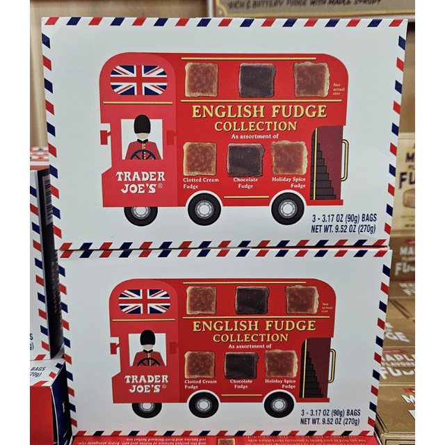 Trader Joe’s English Fudge Collection Clotted Cream, Chocolate, Holiday Spice Fudge 9.52oz 270g ...