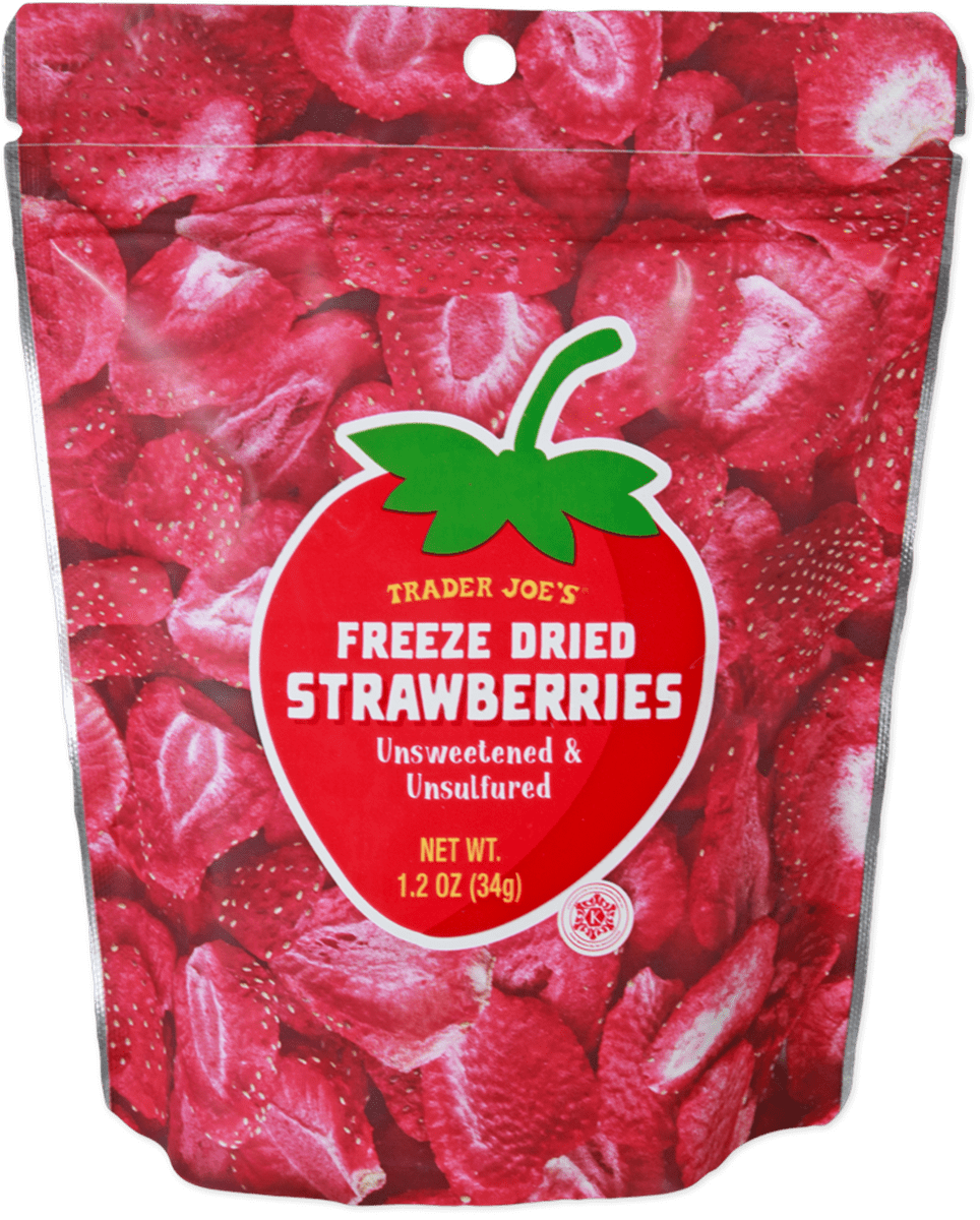 Trader Joe's Freeze Dried Strawberries, Unsweetened, Unsulfured, 1.2oz - Walmart.com