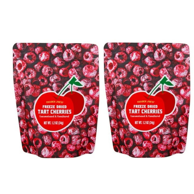 Trader Joe's Freeze Dried Tart Cherries Unsweetened & Unsulfured 1.2 oz (34g) x 2 packs ...