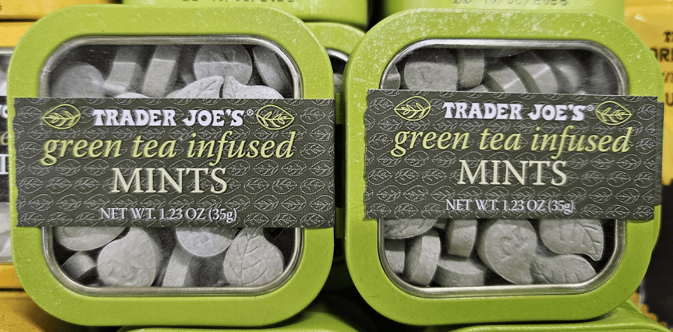 Trader Joe’s Green Tea Infused MINTS 1.23oz 35g (2 Tins) - Walmart.com