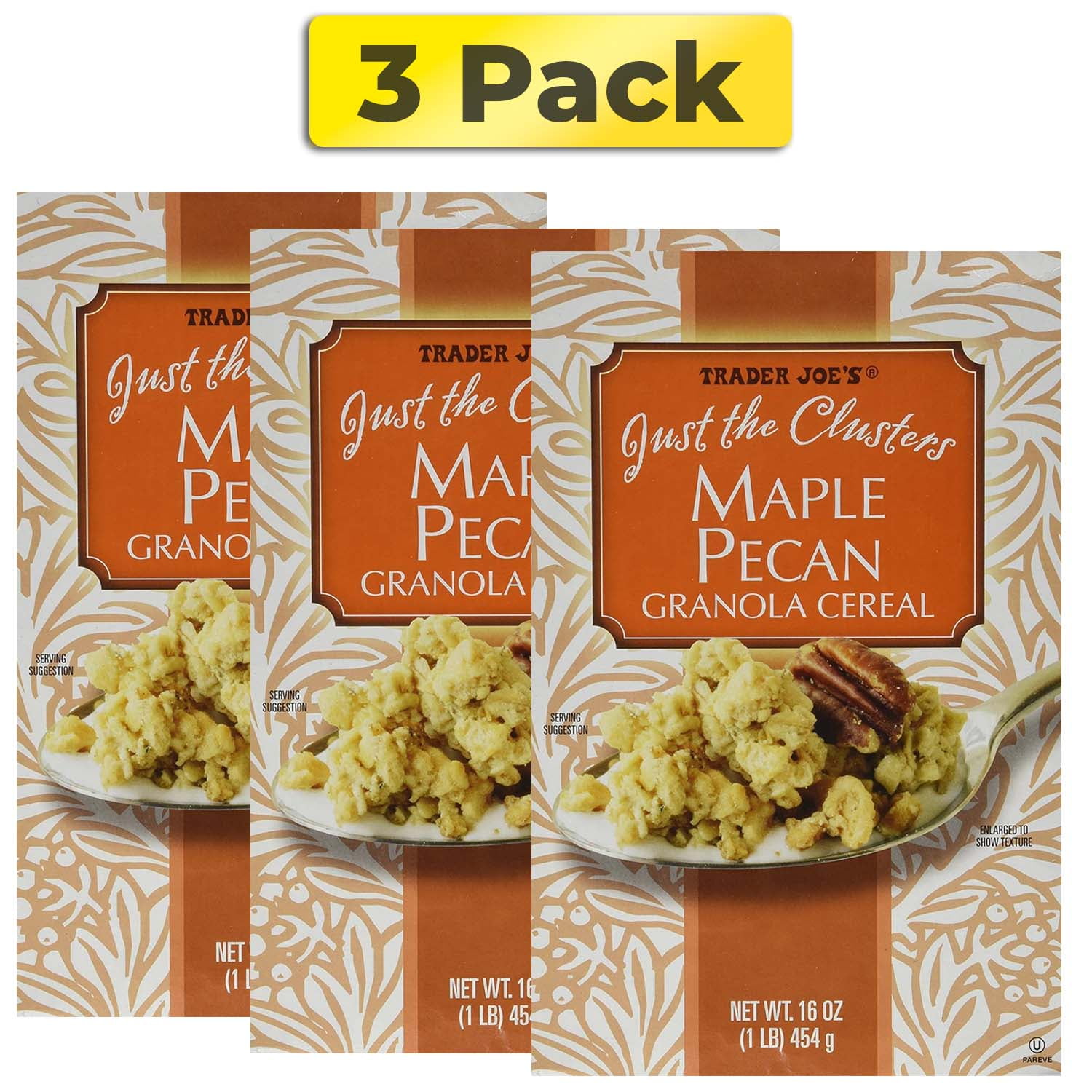 Trader Joe's Just the Clusters Maple Pecan Granola Cereal, 16 oz, Pack ...