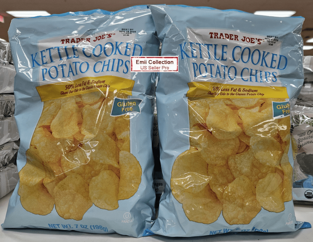 Trader Joe’s Kettle Cooked Potato Chips Gluten Free 7oz 198g (2 Bags ...
