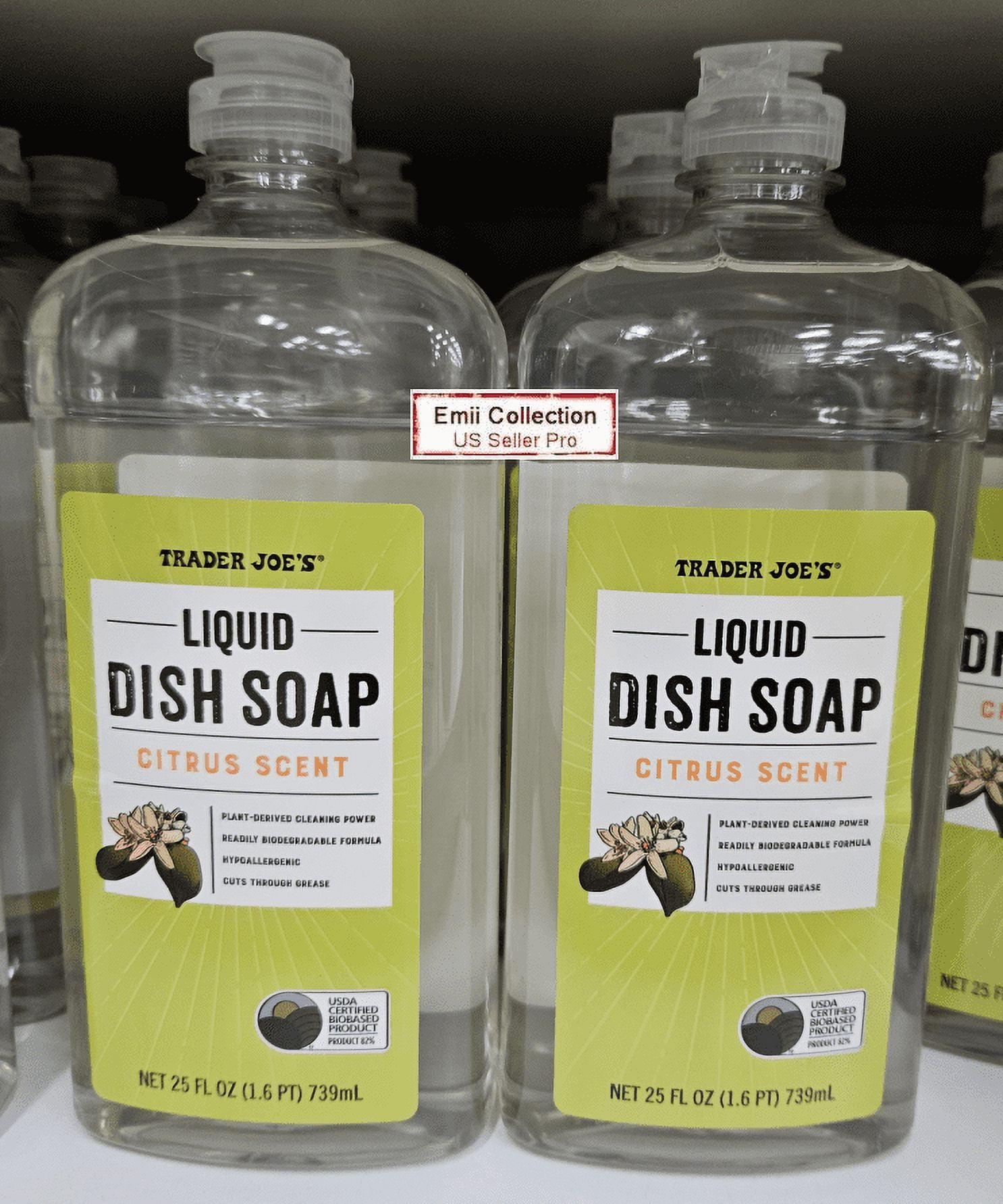 Trader Joe’s Liquid Dish Soap Citrus Scent 25fl oz 739ml (2 Bottles) - Walmart.com